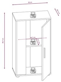 Obývací stěna BRICK bílá/černá