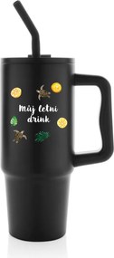 Personalizovaná nerezová termoska s barevným víčkem s letním mixem