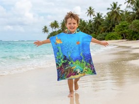 Dětské pončo LAGOON TREASURE barevné Rozměr: 60 x 120 cm