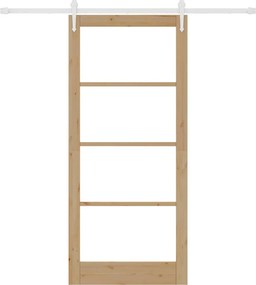 Posuvné dveře 93 x 211 cm Masivní borové dřevo a sklo Přírodní 3332429
