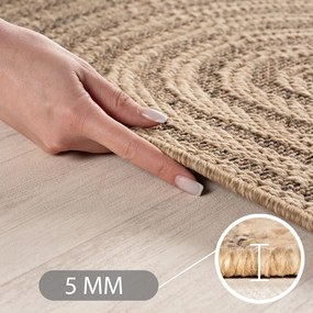 Hnědý kulatý vnitřní a venkovní koberec ø 120 cm Timber 1401 – Ayyildiz Carpets