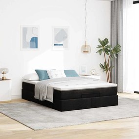 Osmanský rám postele s matrací černá 140x200cm umělá kůže 3311041