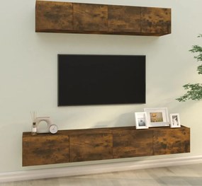 vidaXL 4dílný set TV skříněk kompozitní dřevo [3114534] Barva: hnědý dub