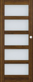 posuvné interiérové dveře do pouzdra BRAGA model 6 Průchozí rozměr: 70 x 197 cm, Orientace dveří: Levé dveře, Dekor: Ořech muškátový