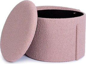 Starorůžový taburet z textilie bouclé Anthea – Yes Everyday
