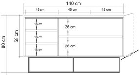 Designová komoda Felipe 140 cm borovice