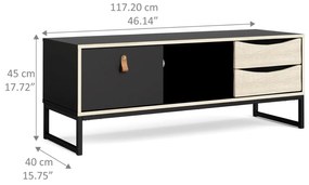 TV stolek Stubbe 88206 černá mat/dub sonoma