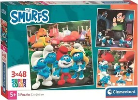 CLEMENTONI Puzzle Šmoulové / 3x48 dílků / od 5 let