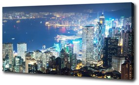 Wallmuralia Foto obraz na plátně do obýváku Noční Hongkong 100x50