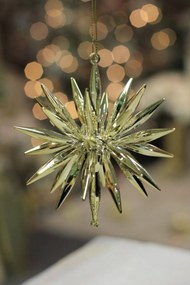 LUX zlatá závěsná vánoční ozdoba hvězda 10cm
