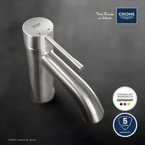 Grohe Essence S supersteel / Umyvadlová baterie / SilkMove / EcoJoy /