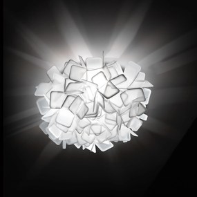 Slamp Clizia, stropní designové svítidlo z Opalflexu s bílým okrajem, 2x12W E27, prům. 53cm