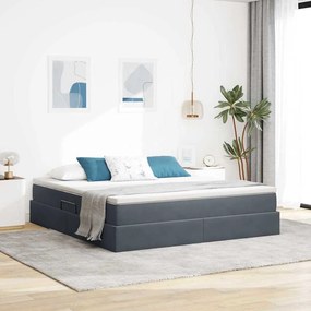 Postel s úložným prostorem a matrací Tmavě šedá 160 x 200 cm 3370312
