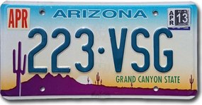Americká SPZ Arizona Grand Canyon 223-VSG