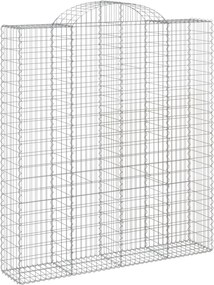 Klenuté gabionové koše 3 ks 200x50x220/240cm pozinkované železo 3146447