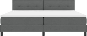 Postel s boxspringem s čelo Tmavě šedá 200 x 200 cm textil 3338714
