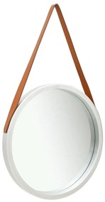 Nástěnné zrcadlo s popruhem 50 cm stříbrné 320366