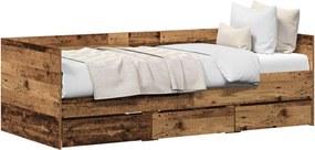 Daybed se zásuvkou Staré dřevo 90 x 200 cm Kompozitní dřevo 3333993