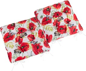 Bellatex Sedák Berta prošívaný - SET 2ks Červená,Bílá,Zelená 40x40 cm