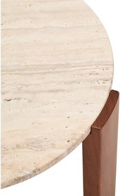 Hnědý/ve světle přírodní barvě kulatý konferenční stolek s mramorovou deskou ø 60 cm Palermo – Premier Housewares