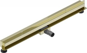 Mexen Flat nerezový sprchový žlab na zeď 80 cm vzor 2v1, zlatá, 1530080