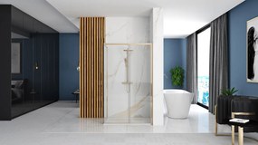 Rea - SOLAR GOLD ELEGANT čtvercový sprchový kout 90 x 90 cm, čiré sklo/zlatý profil, REA-K4900