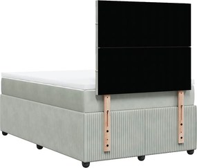 Box spring postel s matrací světle šedá 120x190 cm samet 3292286