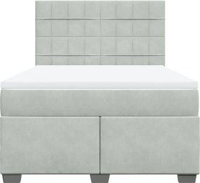 Box spring postel s matrací světle šedá 140x200 cm samet 3293230