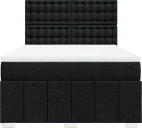 Box spring postel s matrací černá 160x200 cm textil 3294035