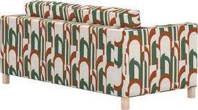 Potah na pohovku IKEA  Karlanda rozkládací, krátký barva zelená látka pletený vzor, vzorované