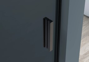 CERANO - Sprchové posuvné dveře Santoro L/P - černá matná, grafitové sklo - 140x195 cm
