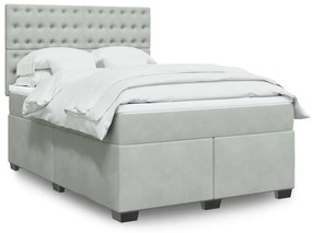 Box spring postel s matrací světle šedá 160x200 cm samet 3293266