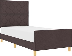 Rám postele s čelo Tmavě hnědá 90 x 200 cm textil 3344777