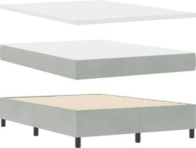 Postel s boxspringem s čelo Světle šedá 200 x 160 cm samet 3344456