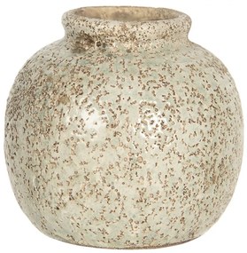 Světle hnědá váza s dirkovaným dekórem – 8x8 cm