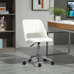Otočná židle Vinsetto béžová, výškově nastavitelná kancelářská židle do obývacího pokoje a ke stolu, kompaktní, ergonomická a moderní