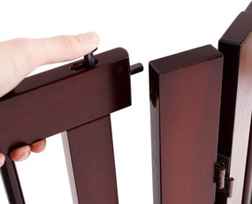 Costway Ochranná brána Čtyřdílná ochrana dveří pro psy Káva – 203 × 76 × 1,8 cm