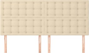 Čelo postele krémové 160x5x118/128 cm látkové 3116777