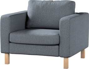 Potah na křeslo IKEA Karlstad, krátký barva šedá látka pletený vzor