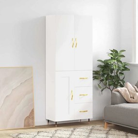 vidaXL Skříň highboard 69,5 x 34 x 180 cm kompozitní dřevo [3195995] Barva: bílá s vysokým leskem