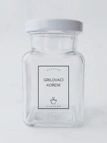 Samolepka na kořenky GRILOVACÍ KOŘENÍ průhledná 3 × 4 cm základní písmo