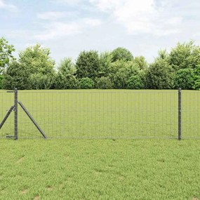 Euro plotové kotvení 50 x 0,6 m Ocel potažená PVC Šedá Síťovina 3350431