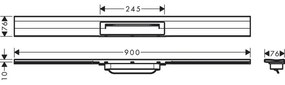 Hansgrohe RainDrain Flex - Vrchní sada sprchového žlabu 900, zkracovatelný, pro instalaci ke zdi, leštěný vzhled zlata 56052990