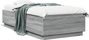 Rám postele s LED osvětlením šedý sonoma 90 x 200 cm kompozit 3209637