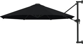 vidaXL Nástěnný slunečník s kovovou tyčí 300 cm [47299] Barva: Černá