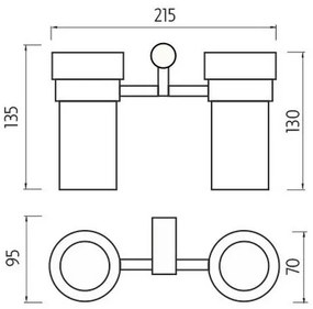 NIMCO BR 11058DW-26 -Nástěnný stojánek na kartáčky BORMO matné sklo/lesklý chrom