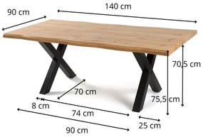 Vikio Jídelní stůl 140x90 dekor dub kovové nohy VJS100D-140