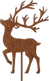 Rustikální rezavý zápich jelen Deer Rust - 8*1*35 cm