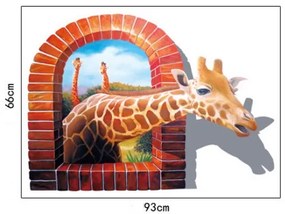 Živá Zeď Samolepka na zeď Safari žirafa
