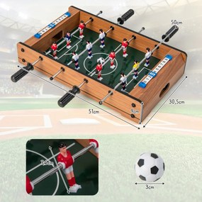 Costway Mini fotbalový stůl pro 2 hráče, prostorově úsporný stolní fotbal